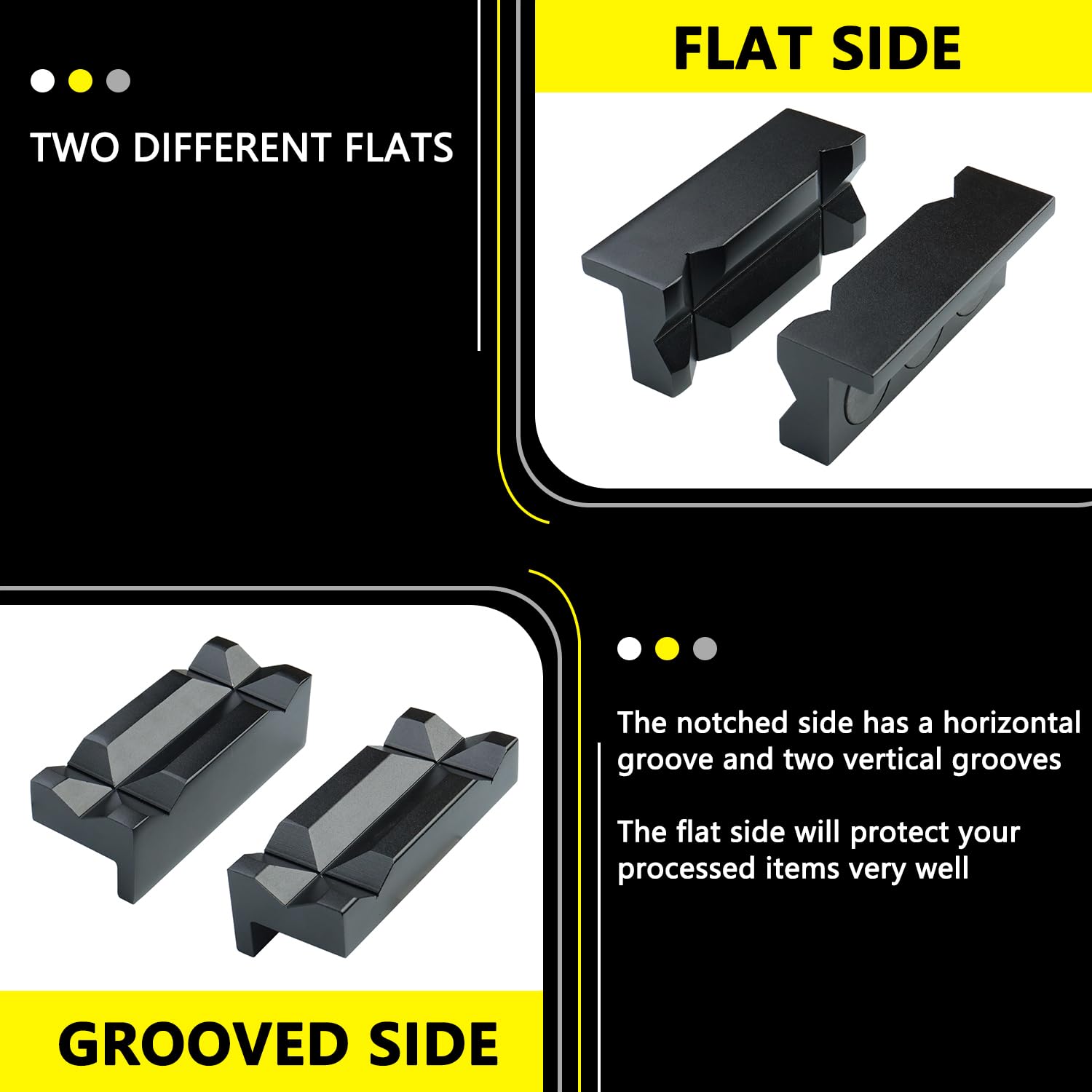 Snapklik.com : 4" Vise Jaw Pads Magnetic Aluminum Vise Jaw Caps ...