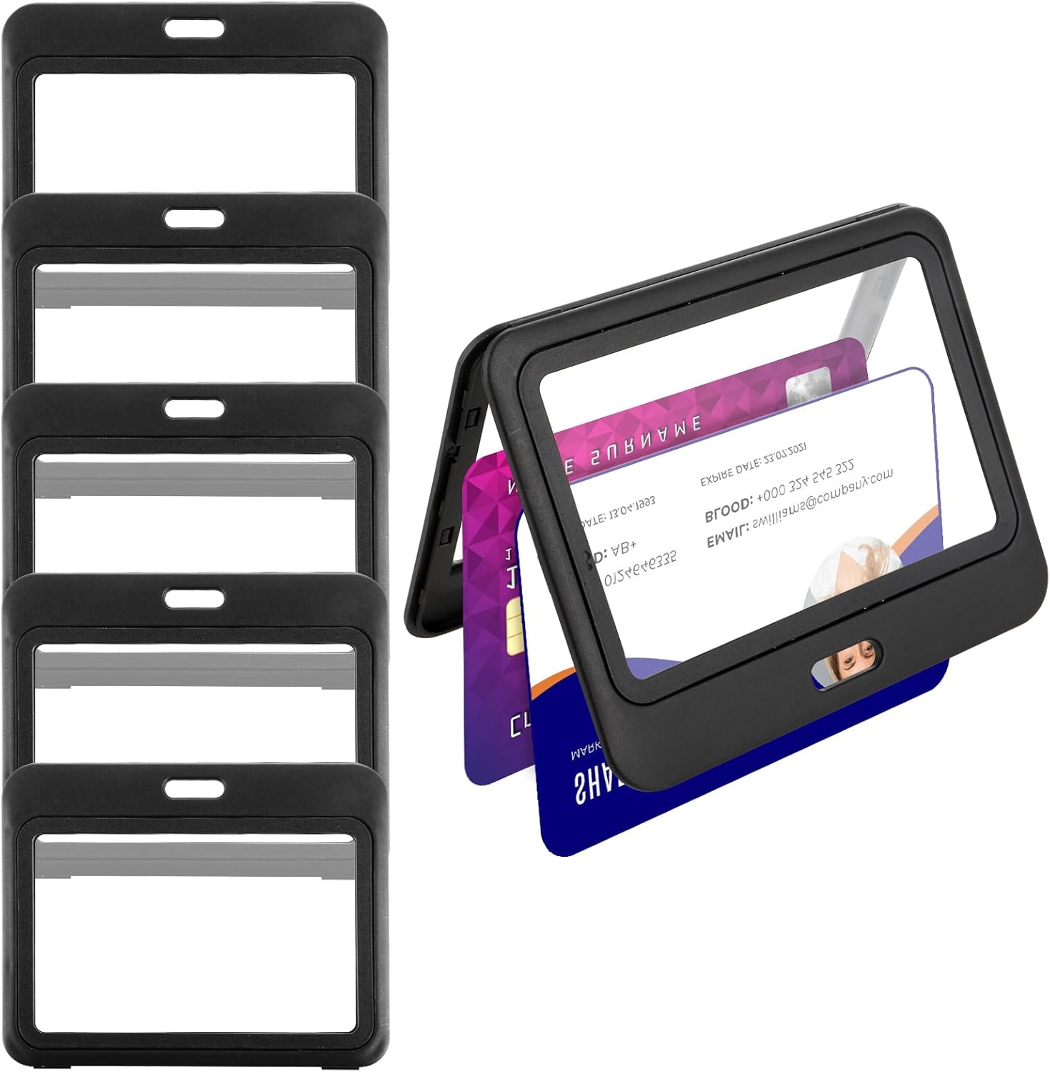 Amazon.com : Classicseali 6pcs Horizontal Badge Holders,Double Sided Id ...