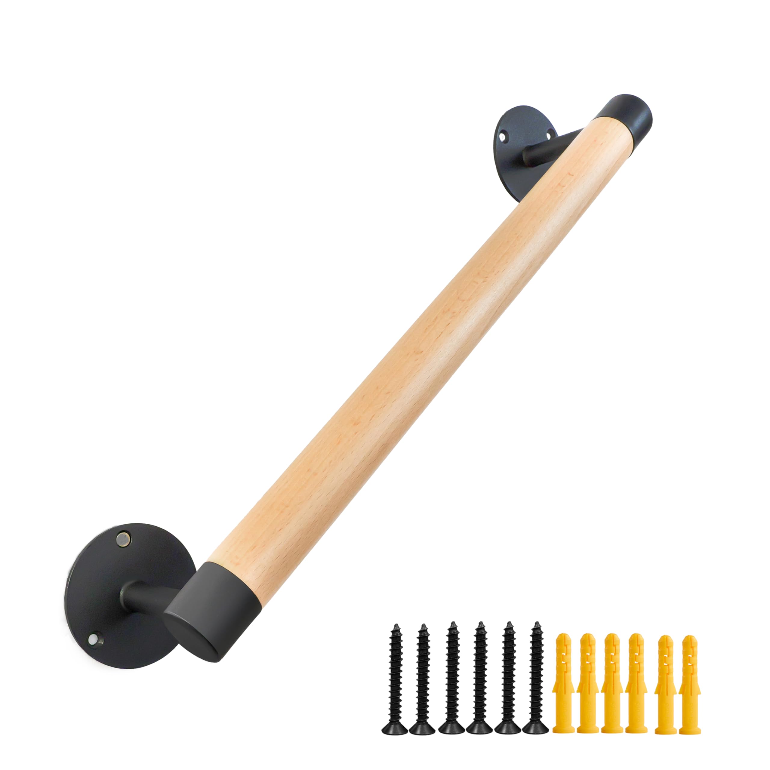 Snapklik.com : Purife 18 Inch Real Wood Grab Bar Hand Rails For Indoor ...