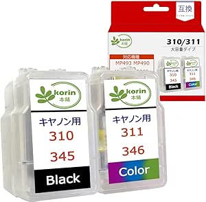 Amazon.co.jp: 【korin本舗】BC-310XL/345XL BC-311XL/346XL キャノン(Canon)用 詰め替えインク BC-310 BC-345 BC-311 ...