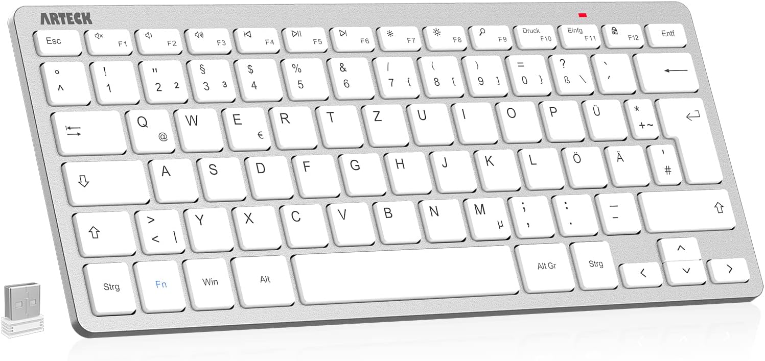 CSL - Kabellose Funk Tastatur - Wireless Keyboard - QWERTZ Layout - 5m ...
