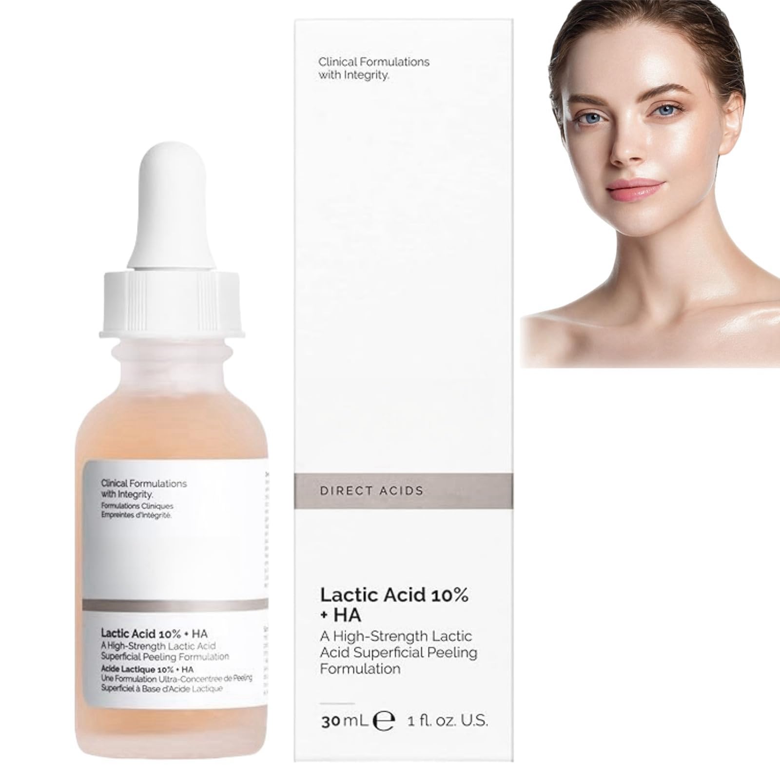 Lactic Acid 10% + Hialuronyc Acid 10% Exfoliating Serum,Lactic Acid ...