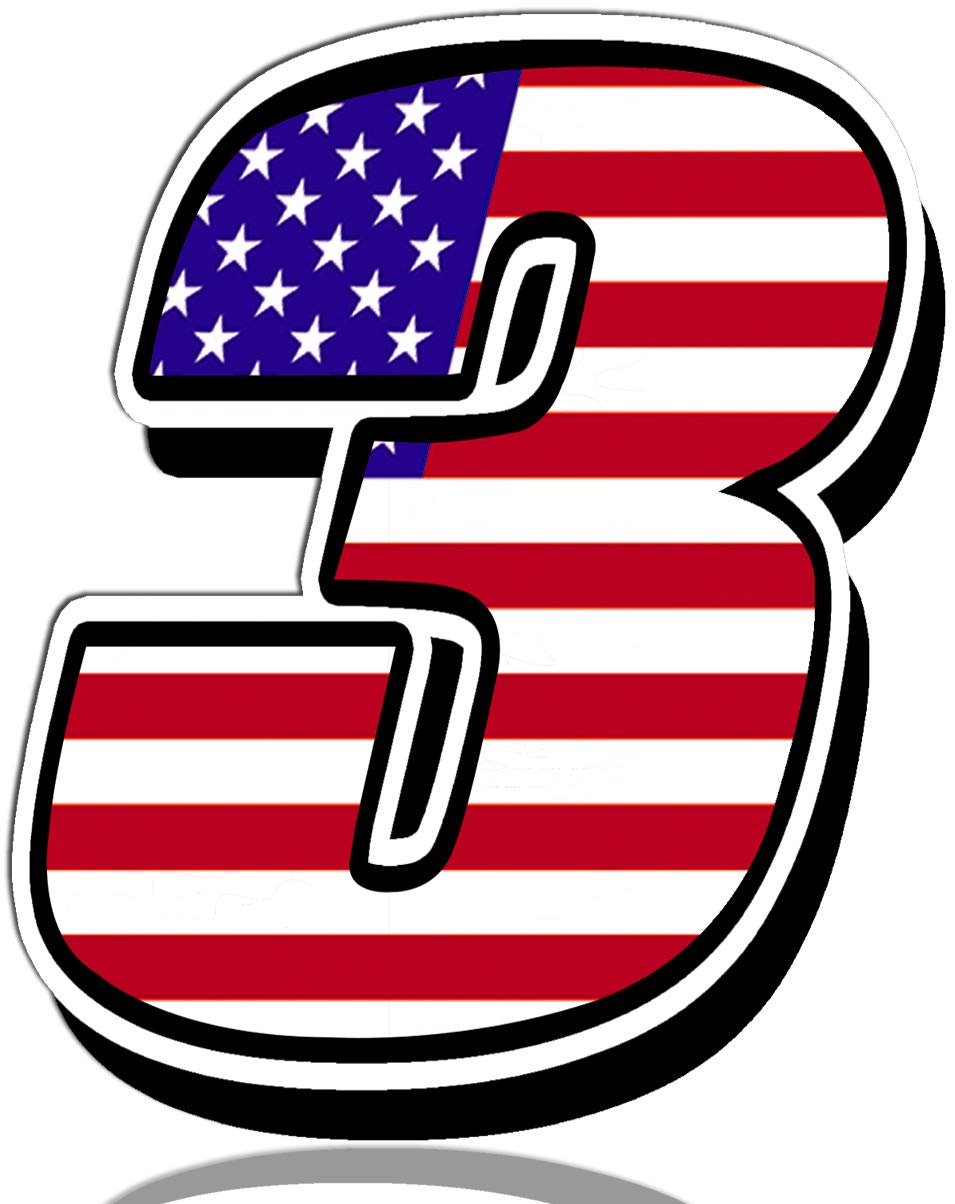 Amazon.com: Racing Rally Number 3 Sticker Decal USA Flag N 303 : Toys ...
