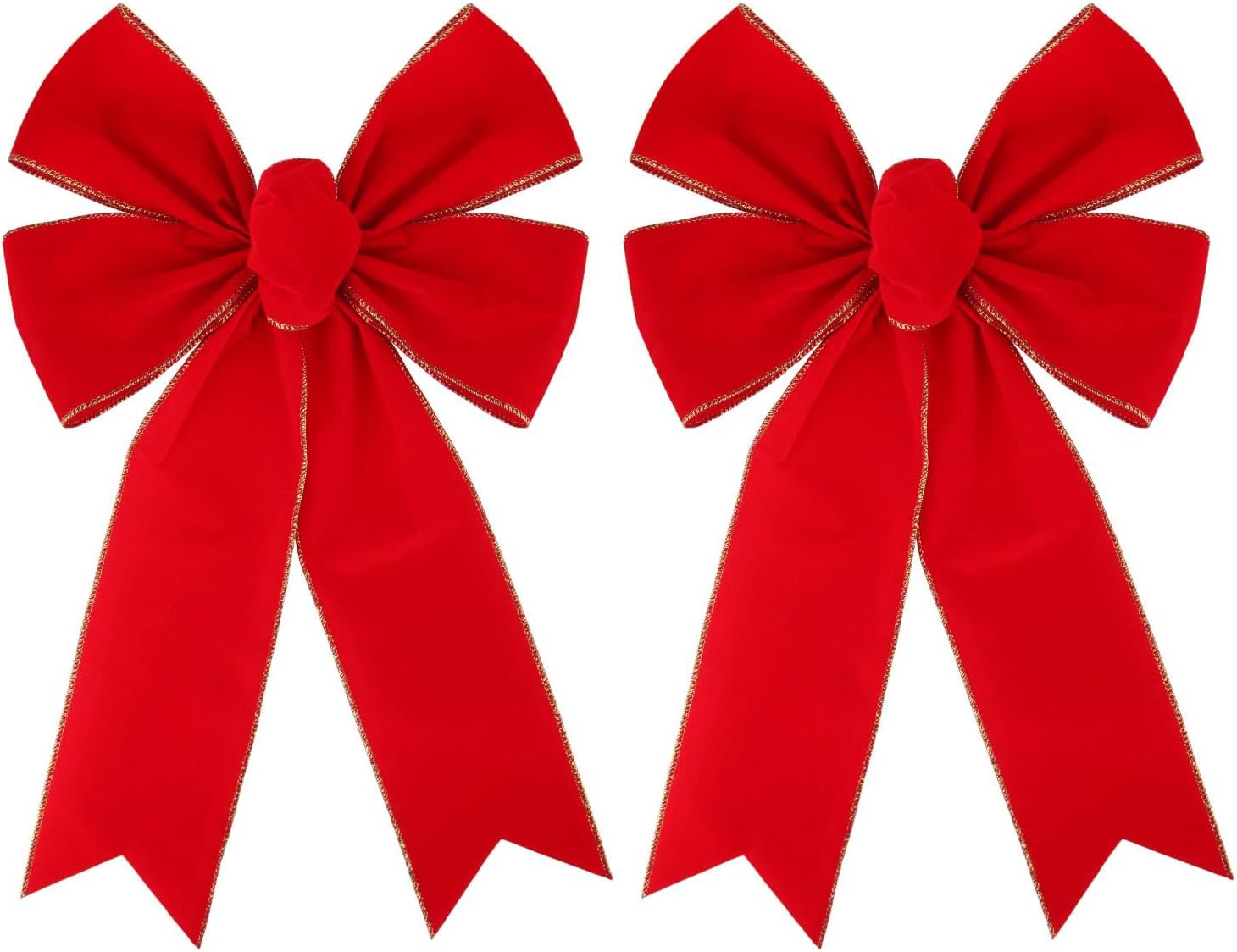 Amazon.com: Meseey 2 Pieces Christmas Red Bow Wired Xmas Wreath Bows 12 ...