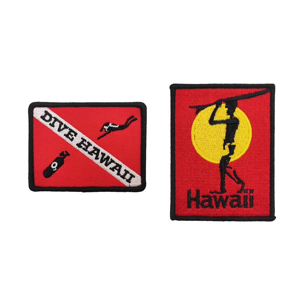 Snapklik.com : Hawaii State Flag Hawaiian Dive Surf Embroidered Iron On Patches