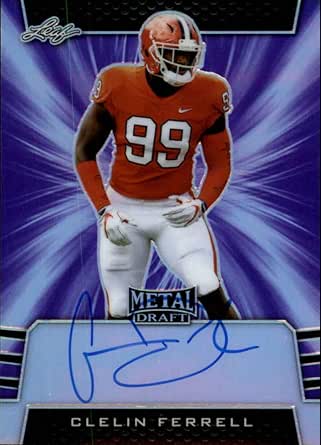 Amazon.com: 2019 Leaf Metal Draft Autograph Purple Football #BA-CF1 ...