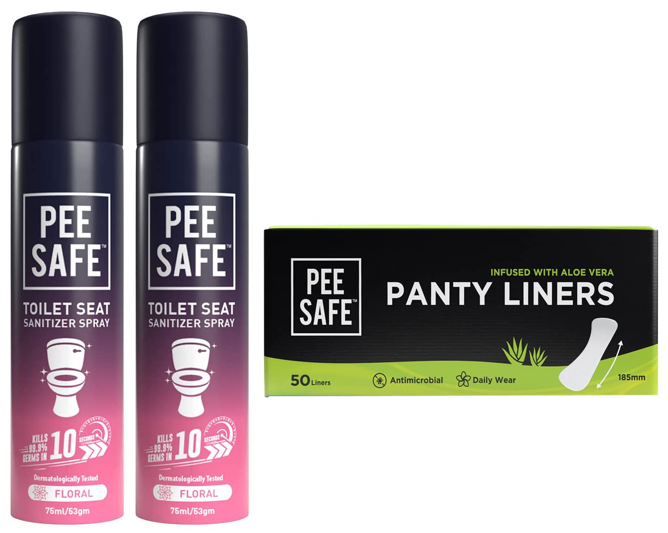 Buy Pee Safe Toilet Seat Sanitizer Spray (75ml - Pack Of 2) - Floral ...