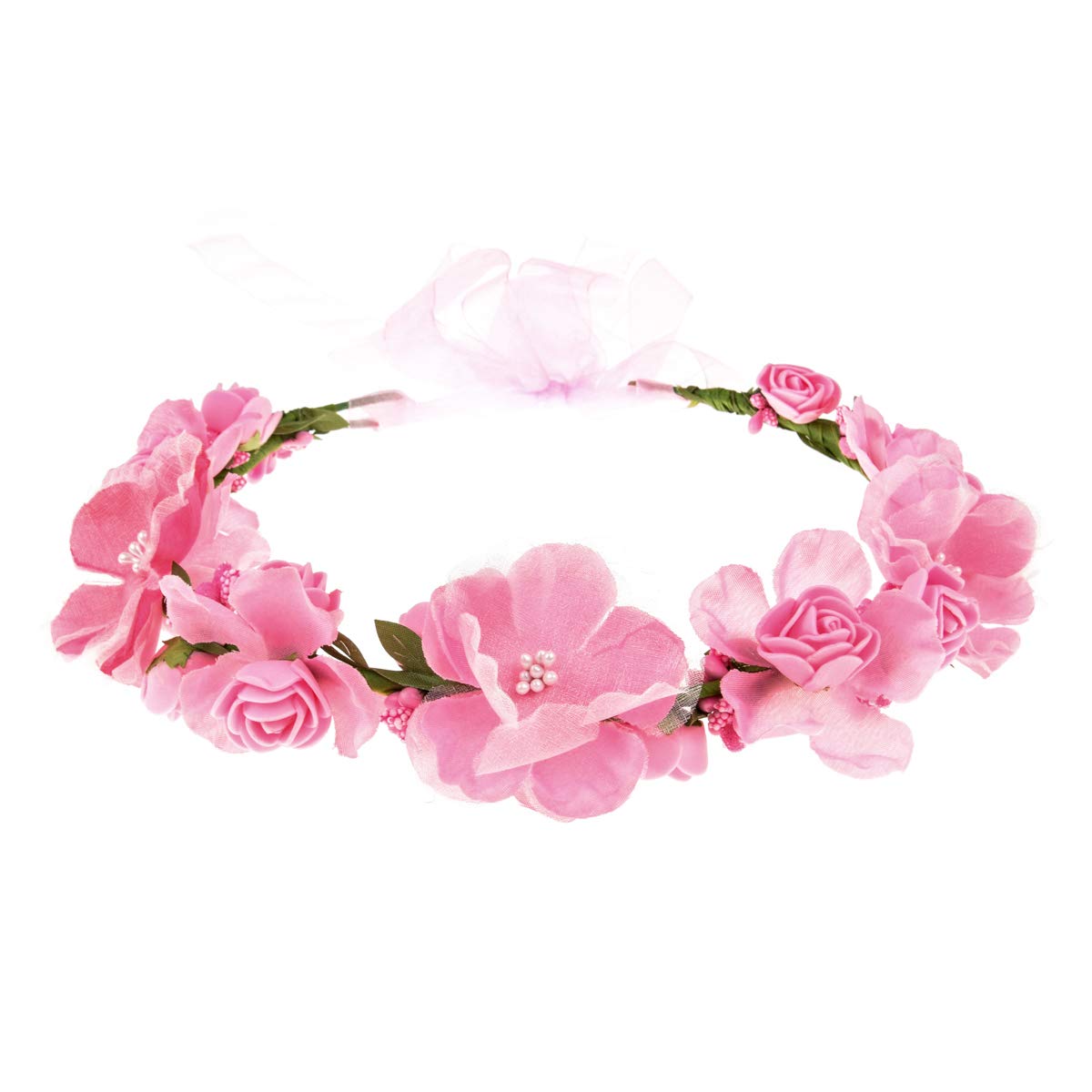 Transparent Flower Crown Pink