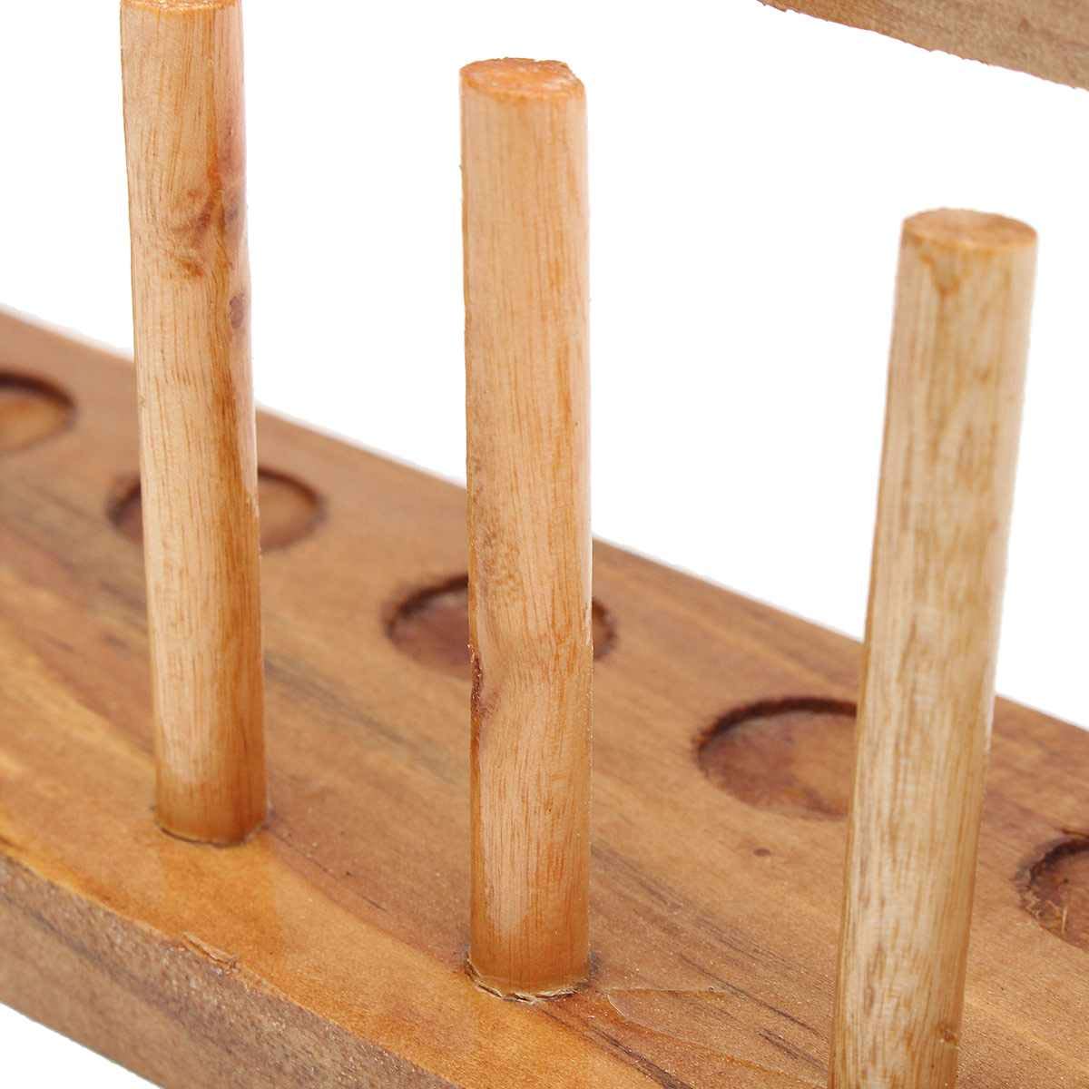 10 Holes & 10 Pins Wooden Test Tube Rack Testing Tubes Holder Lab Test ...