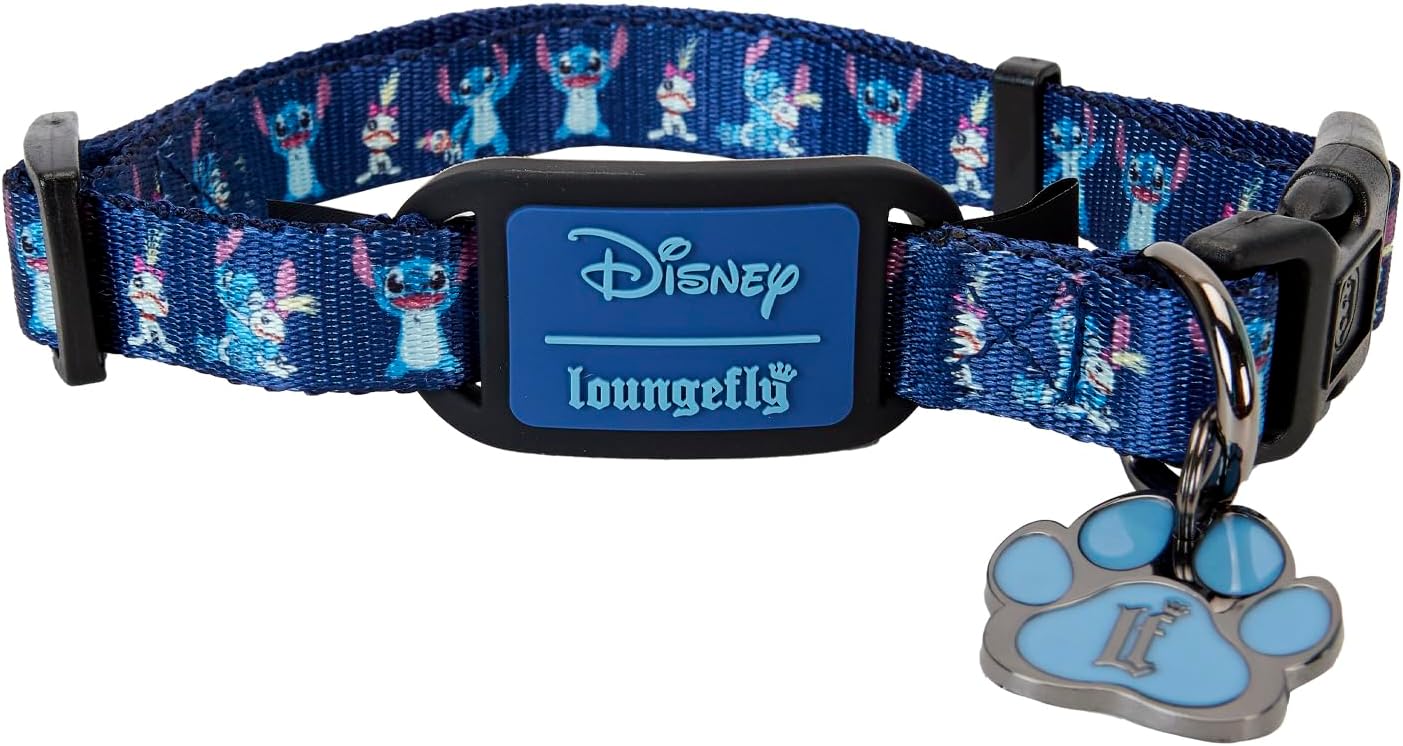 Amazon.com: Loungefly Disney Stitch & Scrump Dog Collar (Small), Blue ...