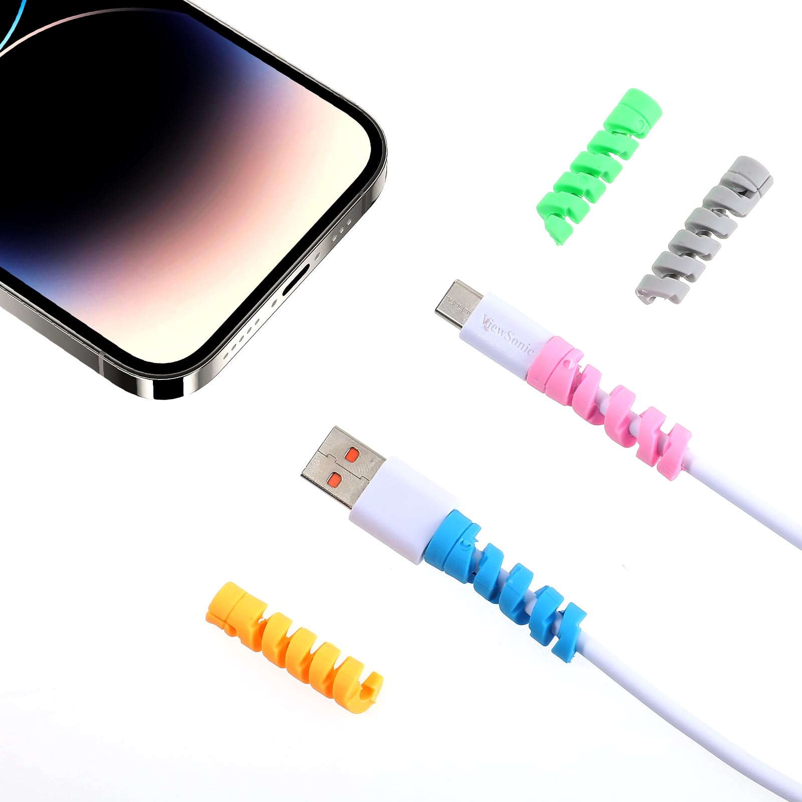 Amazon.com: 30pcs Charger Protector Cable Sleeves Reusable Spiral Cable ...