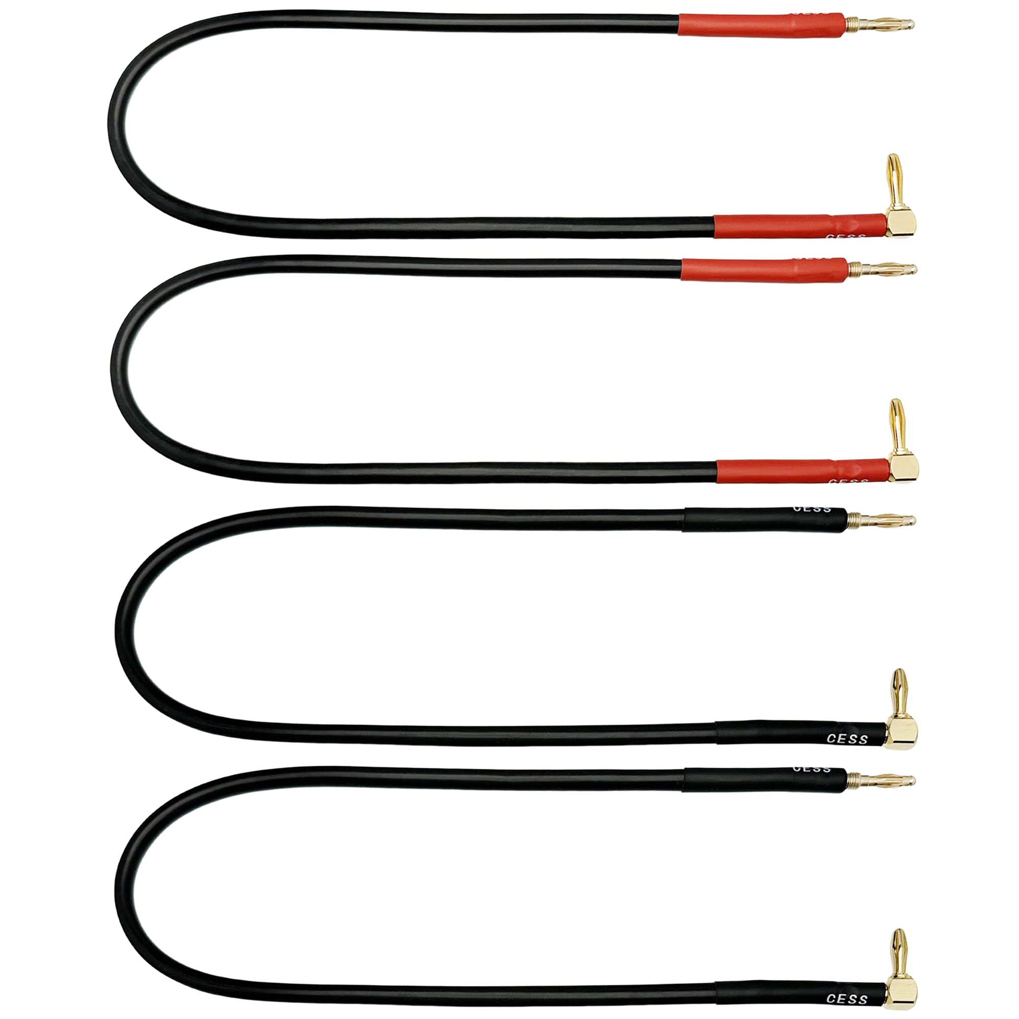 Amazon.com: CESS-139-18i Right Angle Banana Plug Jumper Cable, Speaker ...