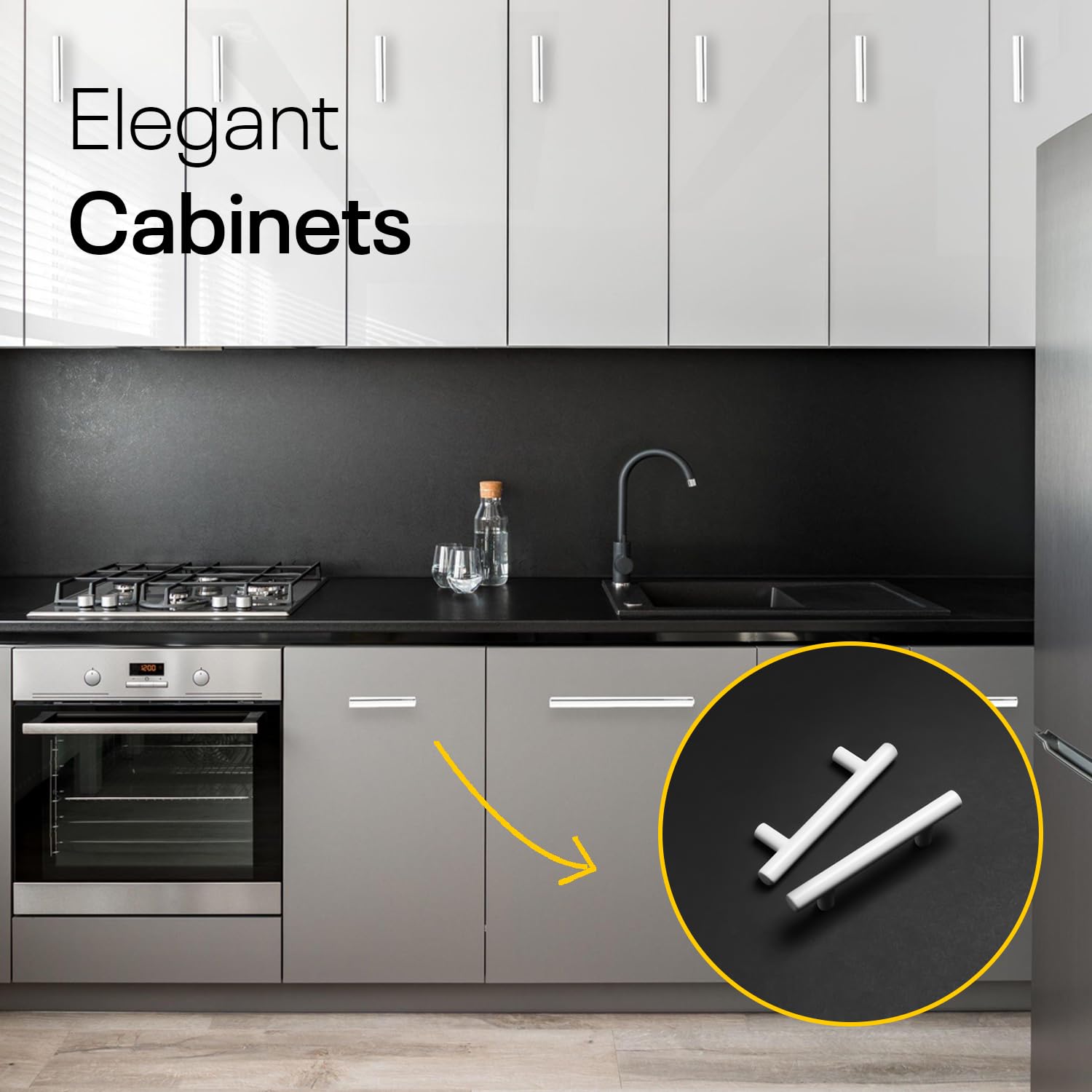 Snapklik.com : FIGO HOME Kitchen Cabinet Handles - 10 Pack Stainless ...