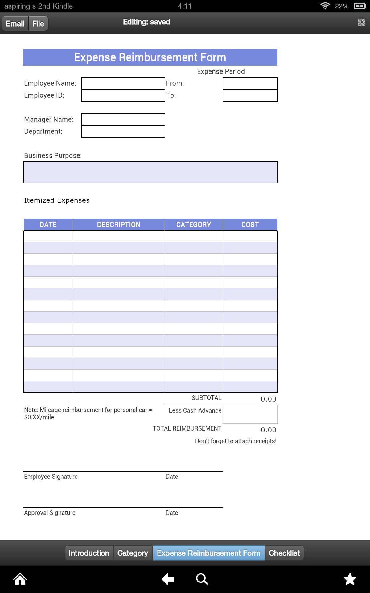 Expense Receipt - App on Amazon Appstore