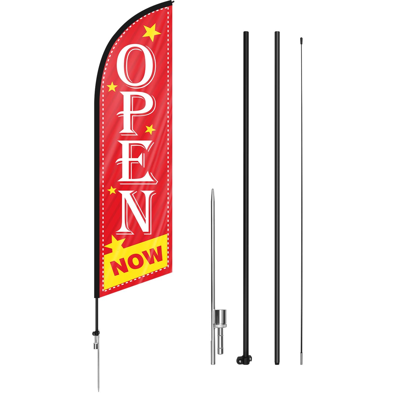 Snapklik.com : Preboun 1 Set Open Feather Flag Pole Kit 8.53 Ft Now ...