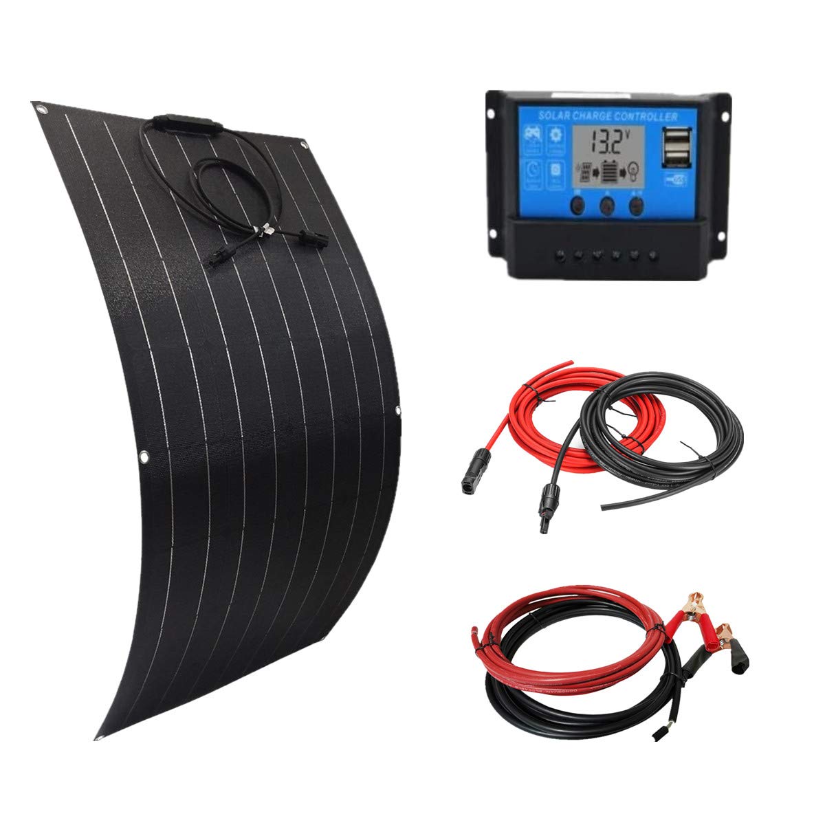 100w 12v Etfe Flexible Solar Panel Kit Ultra Lightweight Highly ...