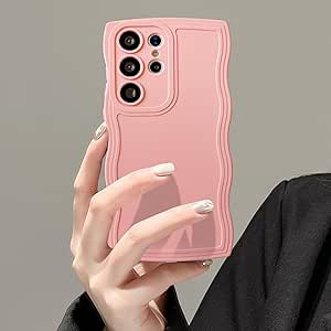 Amazon.com: UEEBAI Wave Frame Silicon Case for Samsung Galaxy S22 Ultra 5G Phone Case, Cute Wave ...