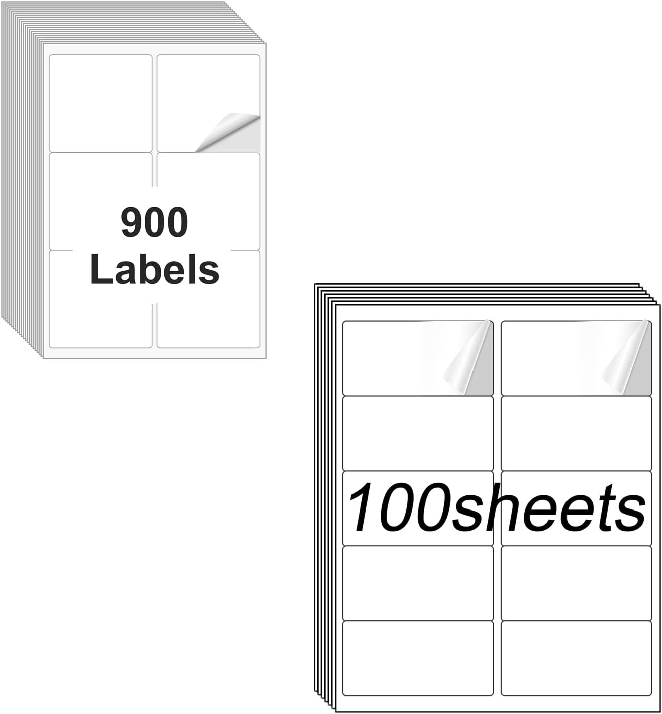 Amazon.com : Blank White Permanent Adhesive Labels - 2" x 4"10 -UP ...