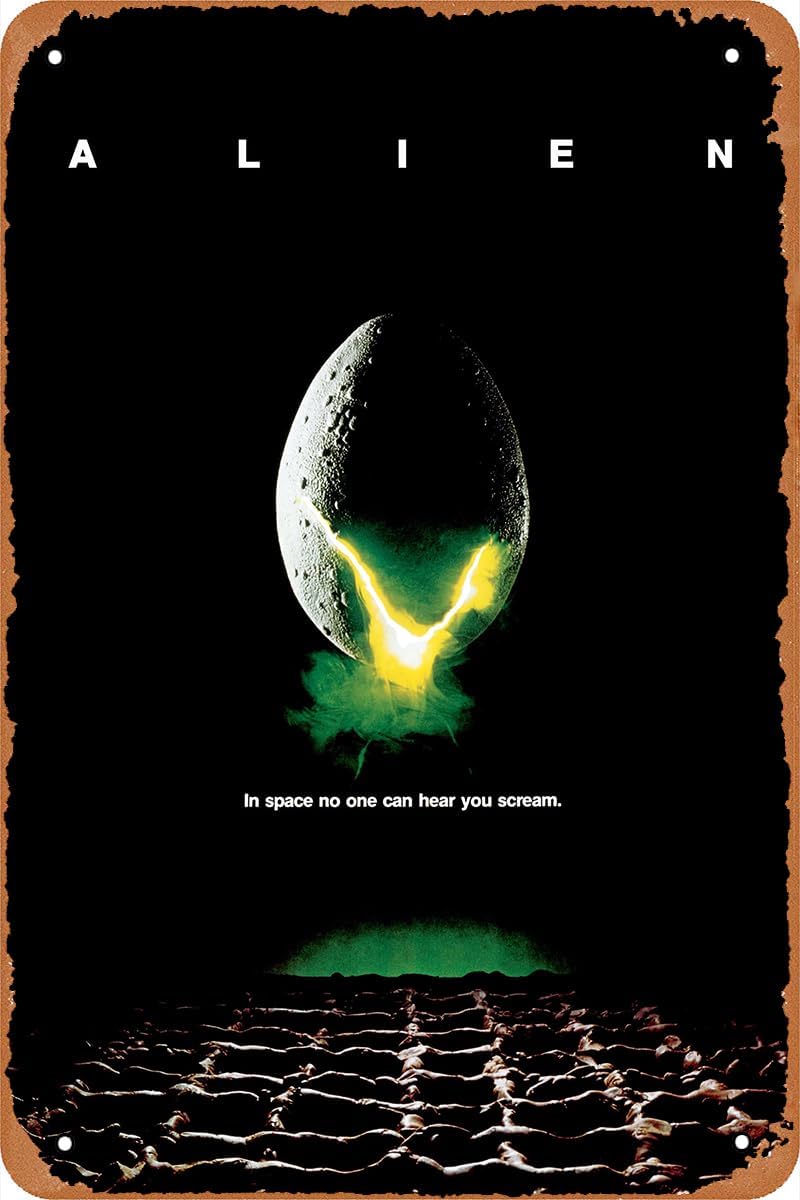 Amazon.com: Alien (1979) Movie Poster Vintage Tin Sign Retro Metal Sign ...