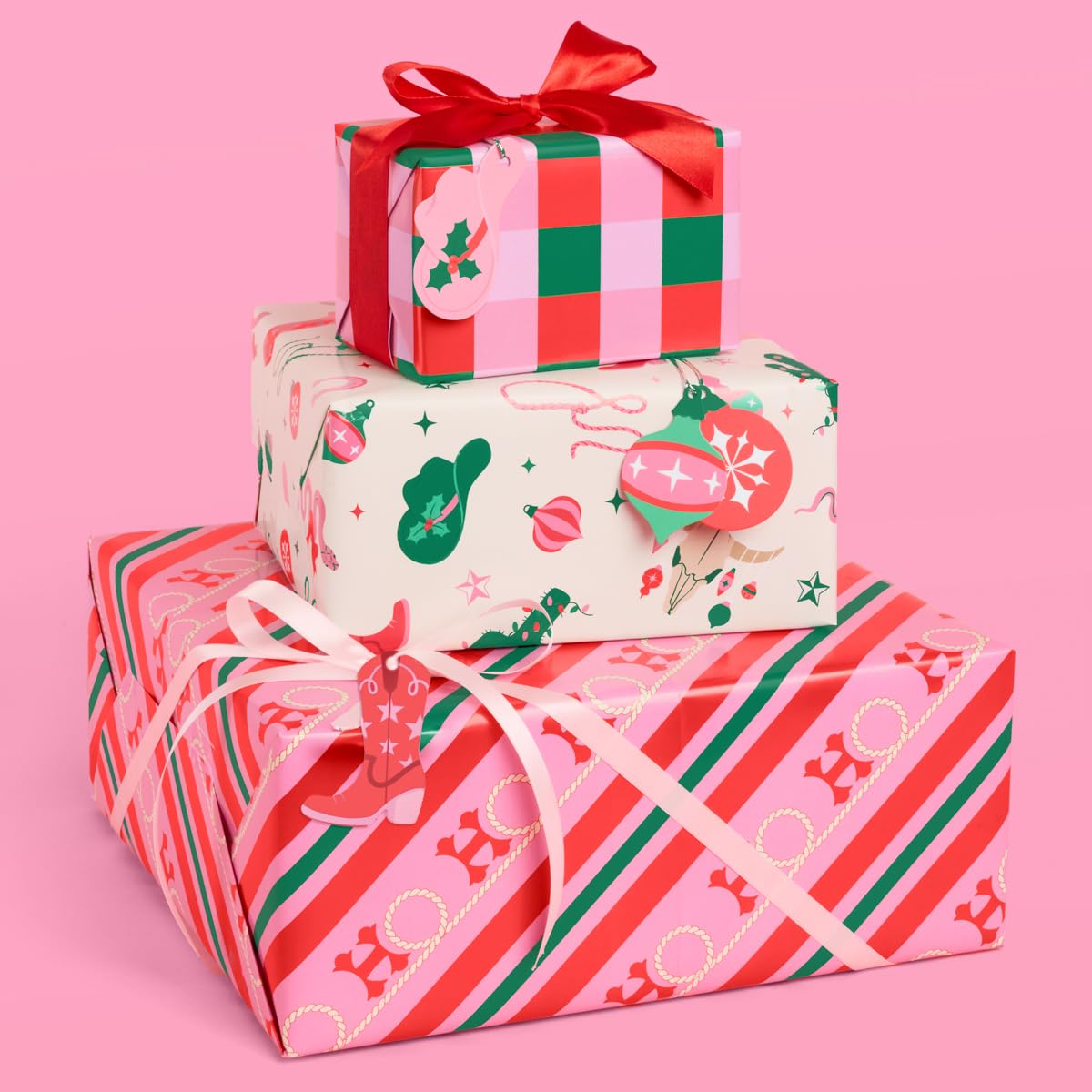 Amazon.com: xo, Fetti Western Wrapping Paper + Tag Set - 12 Sheets ...