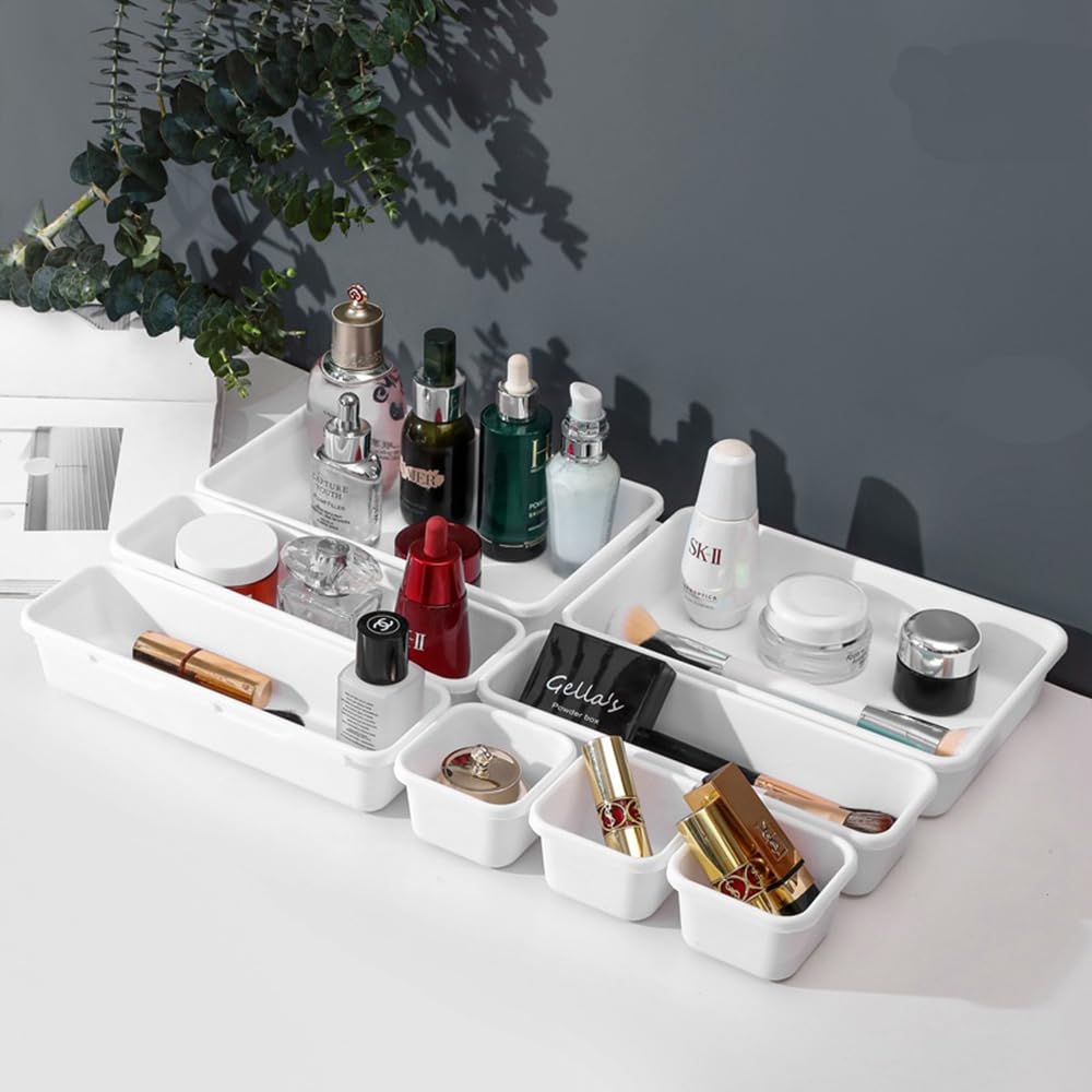 Snapklik.com : Gonice 22 PCS White Desk Drawer Organizer Tray ...