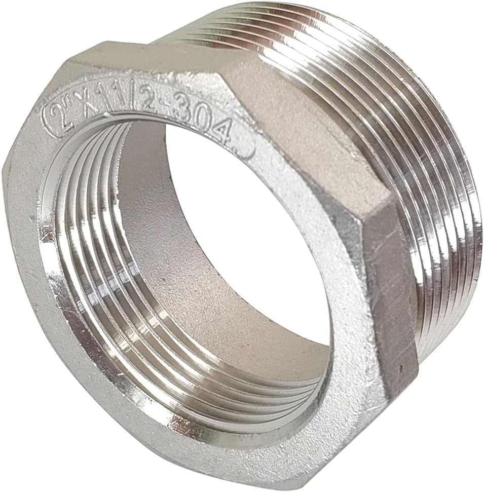 Male x Female Thread Reducer Bushing Pipe Fitting, Adapter, Stainless ...