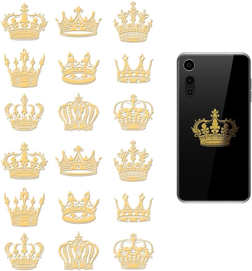 Amazon.com: OLYCRAFT 18Pcs Golden Metal Stickers 1.6x1.6 Inch Crown ...