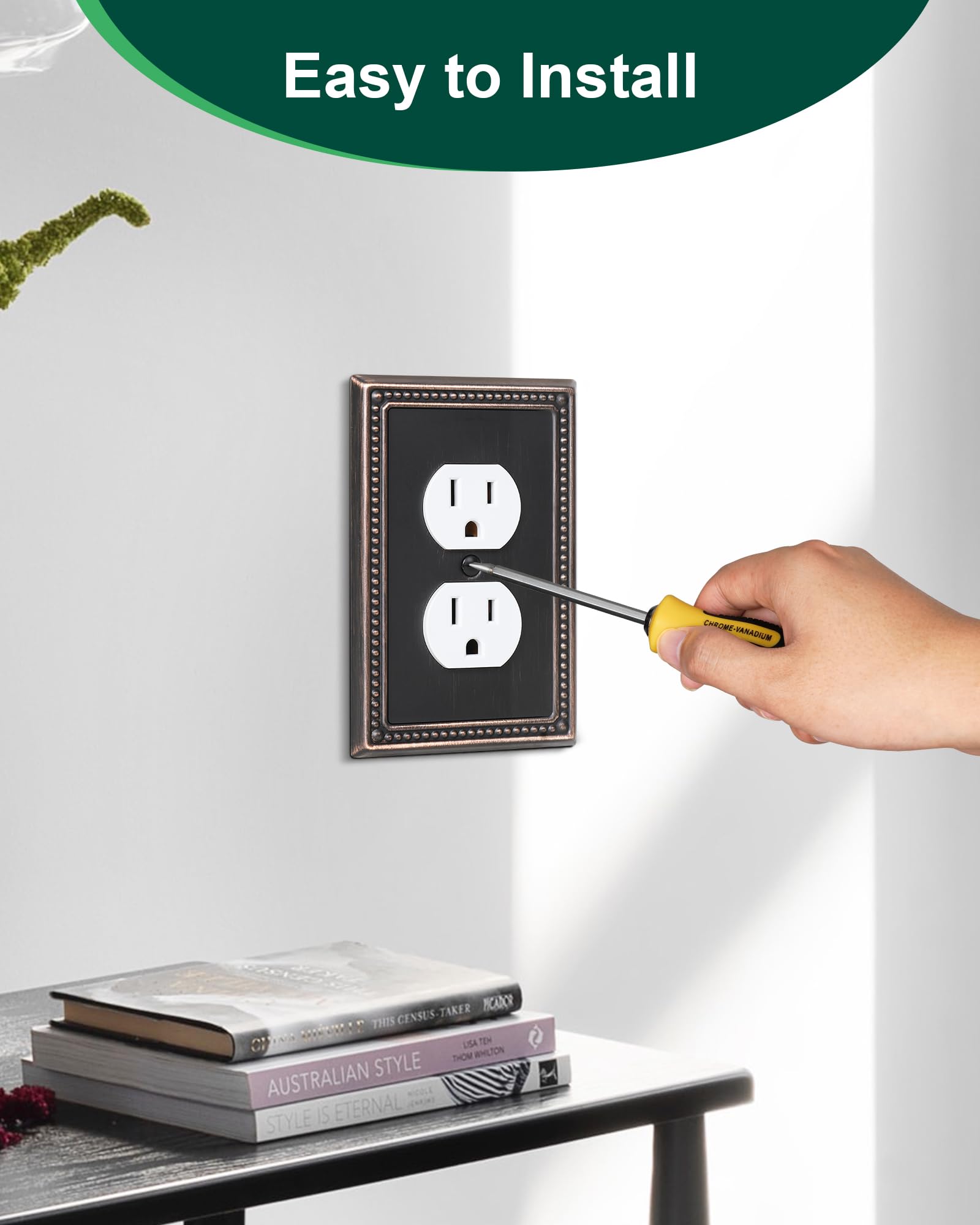 Snapklik.com : TREEWELL 6-Pack Duplex Outlet Cover Plate, Aged Bronze ...