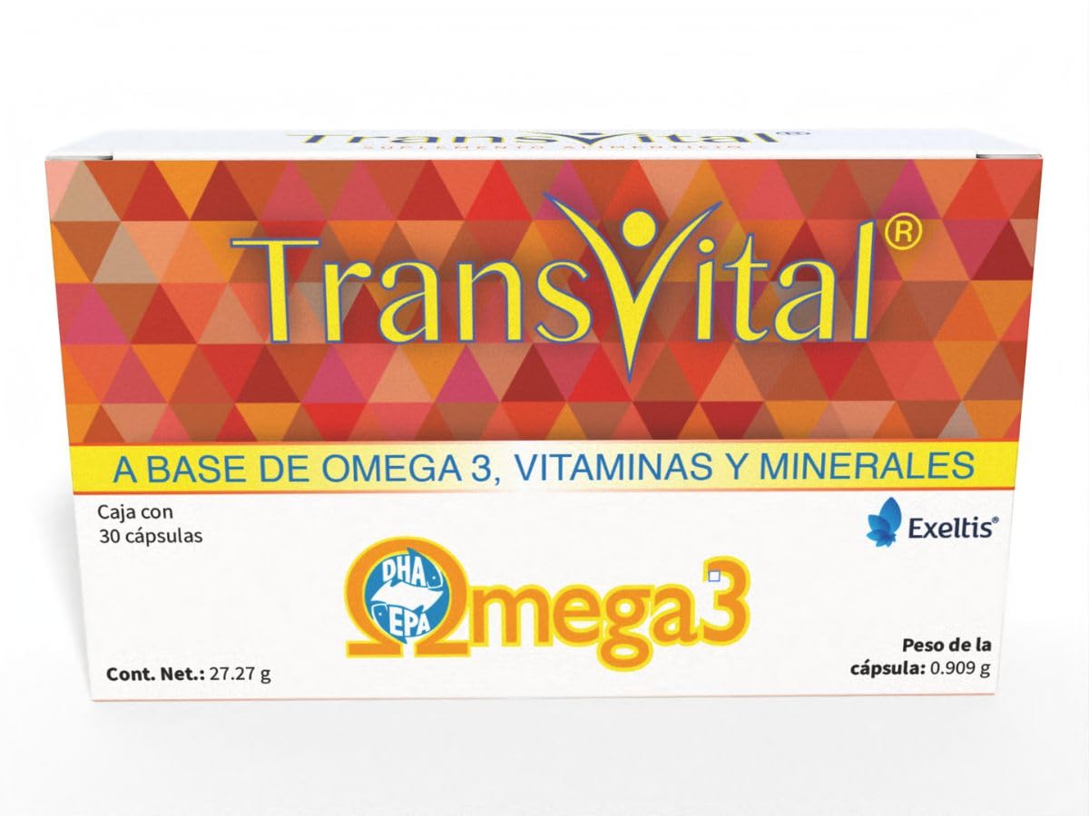 Transvital Suplemento Alimenticio a Base de Omega 3, Vitaminas y Minerales, 30 Cápsulas : Amazon ...