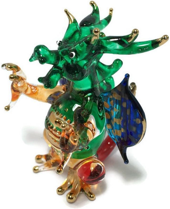 Amazon.com: Mr_air_thai_Glass_Blown Miniature Dragon Hand Blown Glass ...