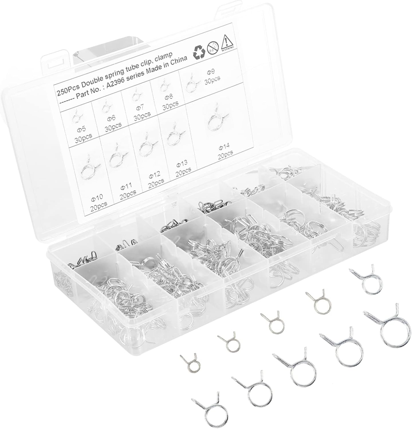 FAVOMOTO 250pcs Fuel Pipe Clamp Tube Clamp Japanese Patches for ...