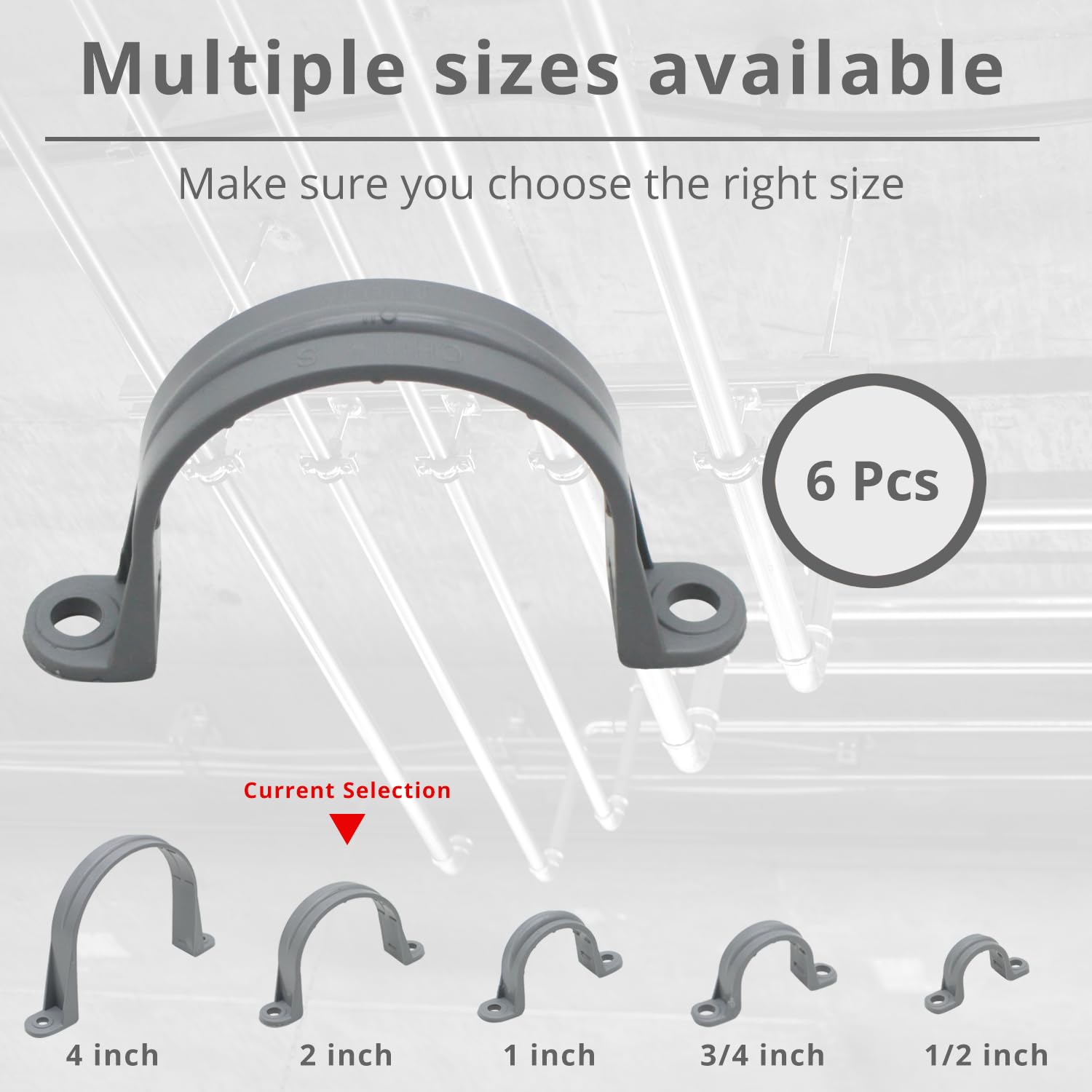Snapklik.com : TOMSHIELE 2 Inch 6pcs PVC Pipe Straps Reliable 2-Hole ...