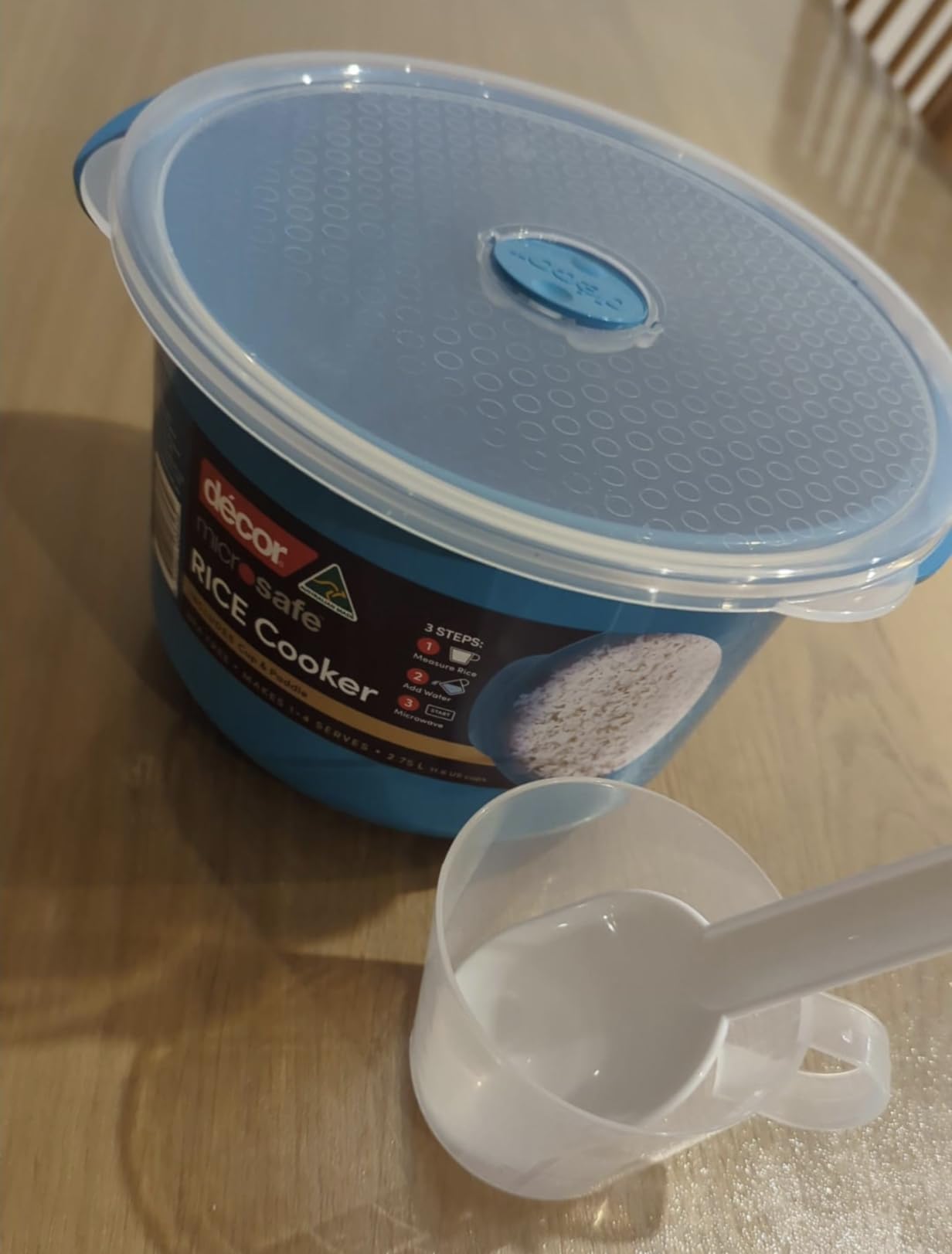 Decor Rice Cooker with Rice Paddle and Measuring Cup, Teal, 2.75 Litre ...