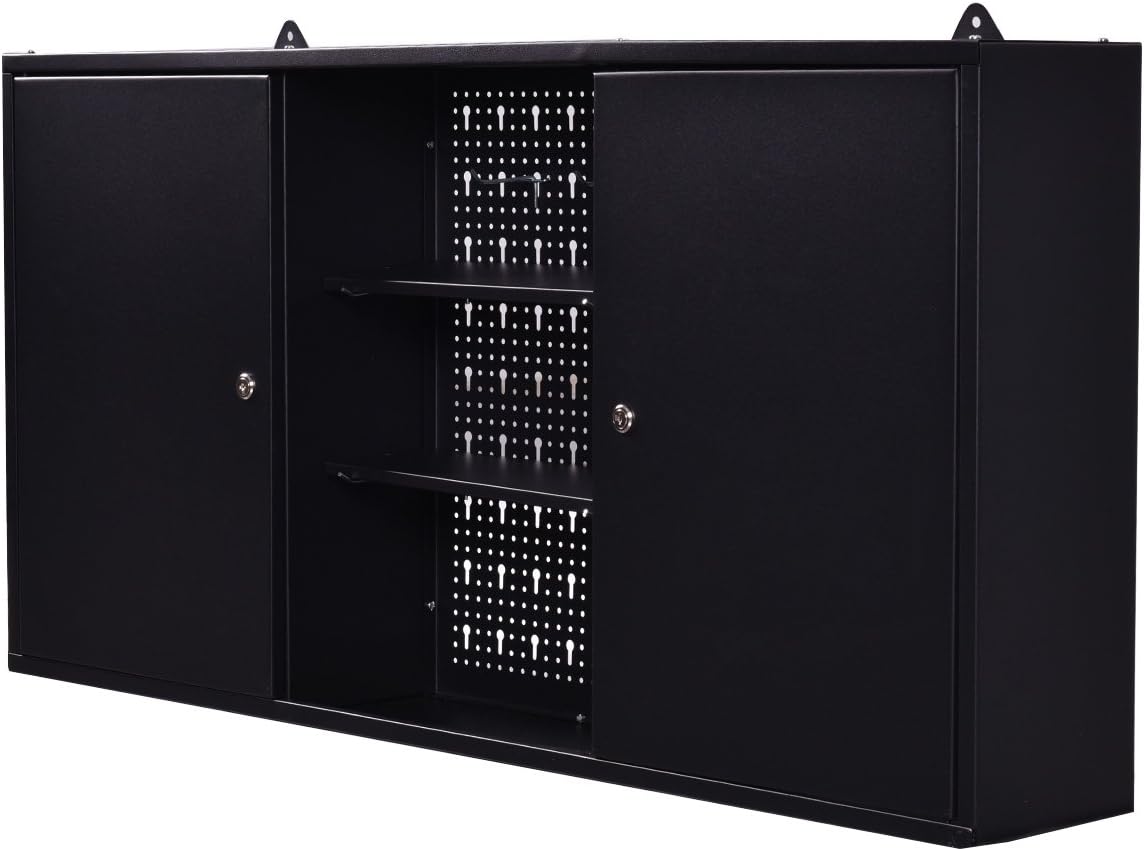 Amazon.com: Goplus® Wall Mount Hanging Tool Box Storage Cabinet Lock ...