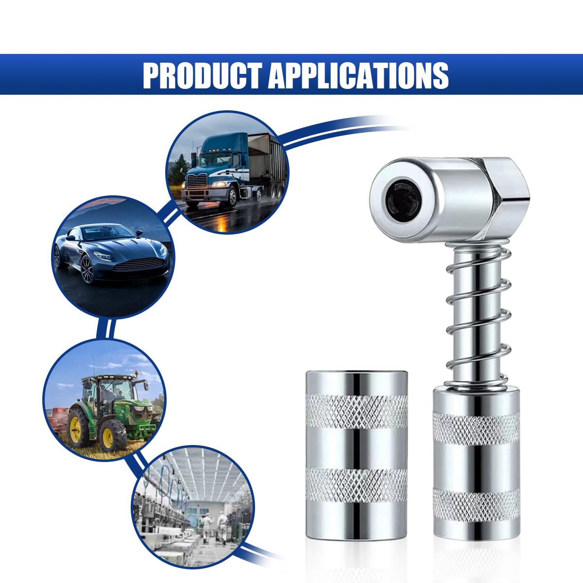 Snapklik.com : 90 Degree Grease Gun Coupler Adapter, Grease Fitting Tool