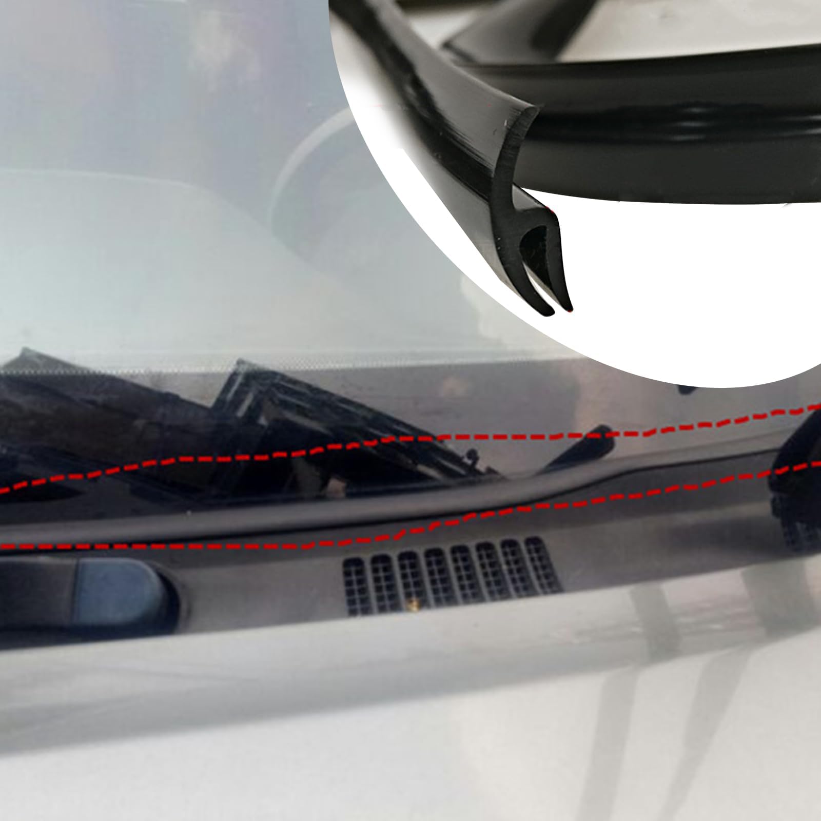 Amazon.com: RACOONA 2PCS Windshield Trim,22 Ft Windshield Rubber Seal ...
