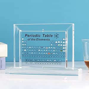 Real Elements Acrylic Periodic Table - 83 Elements, 360° Rotatable with ...