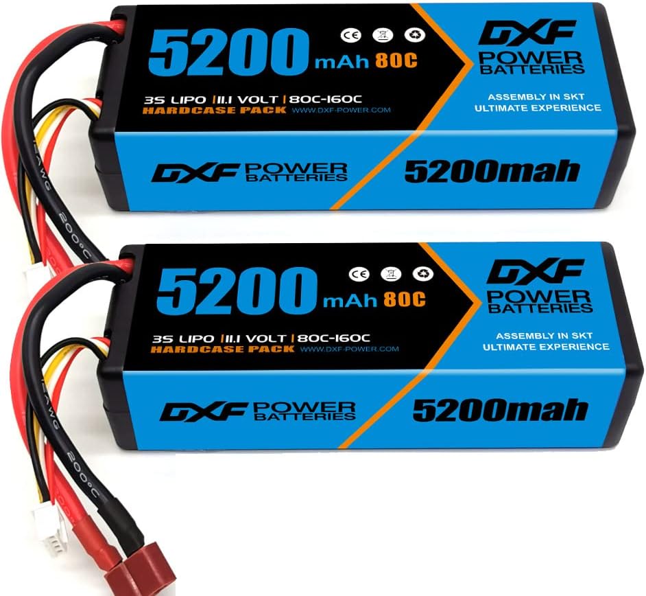 DXF 3S Lipo Battery 5200mAh 11.1V 80C RC Battery Hardcase with Deans ...