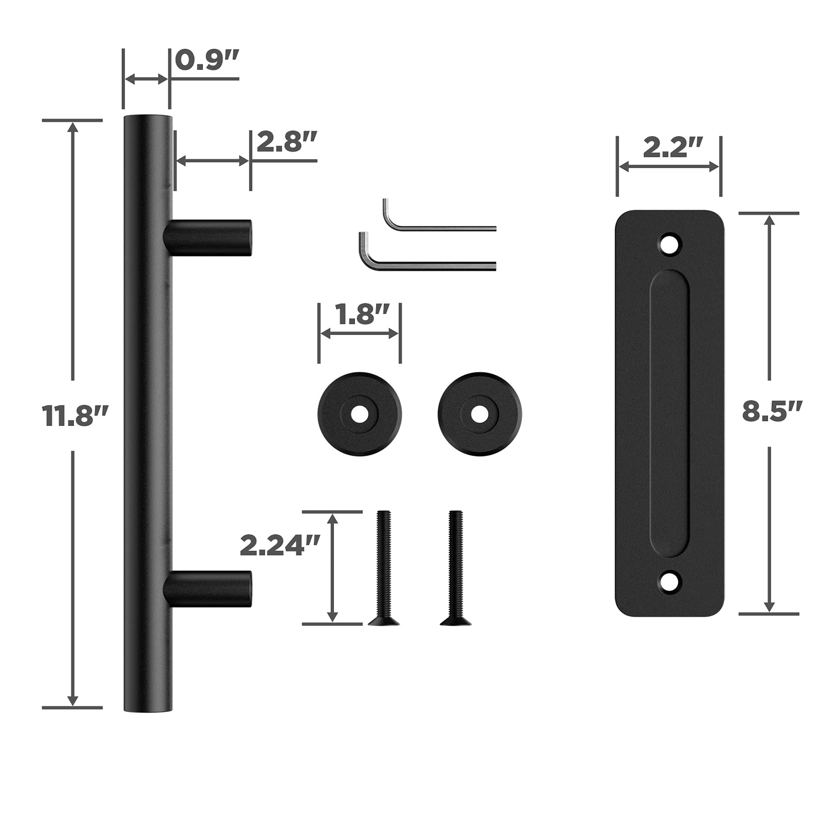 Snapklik.com : TURBRO Helmsman 12 Inch Carbon Steel Sliding Barn Door ...