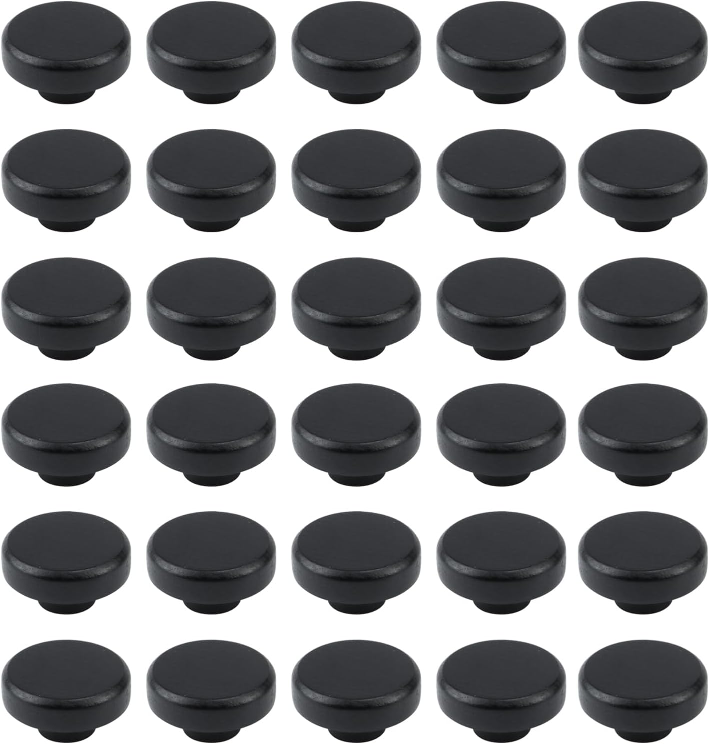 Faotup Single-Hole Cabinet Knobs Round Solid Wood Pull Knobs Modern ...