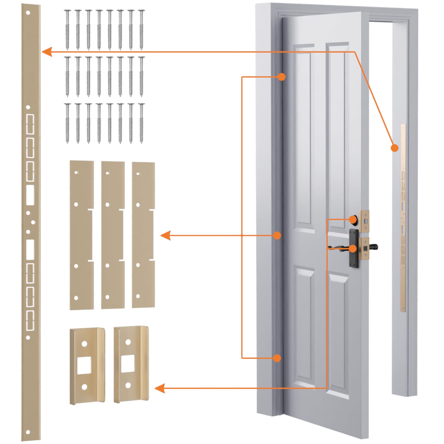 Securityman Door Reinforcement Kit | Door Jamb Protector | Door Frame ...