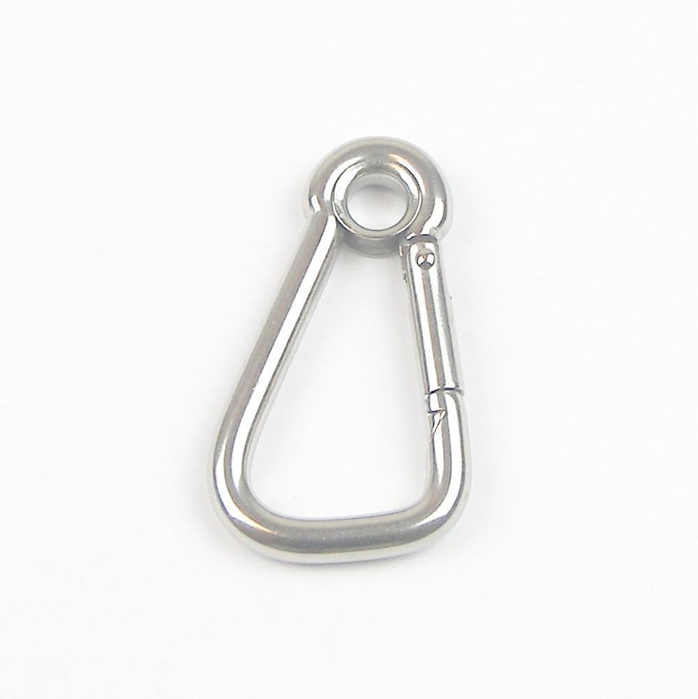 (5pcs) Stainless Steel T316 Angled Spring Snap Hook Carabiner with ...