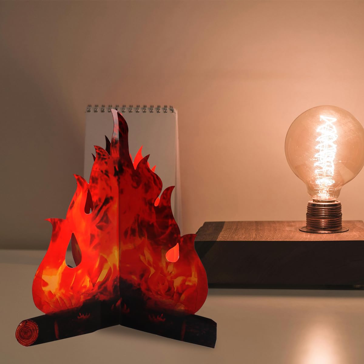 Thyonta Fake Flame Paper – 3D Cardboard Campfire CenterpieceFaux ...