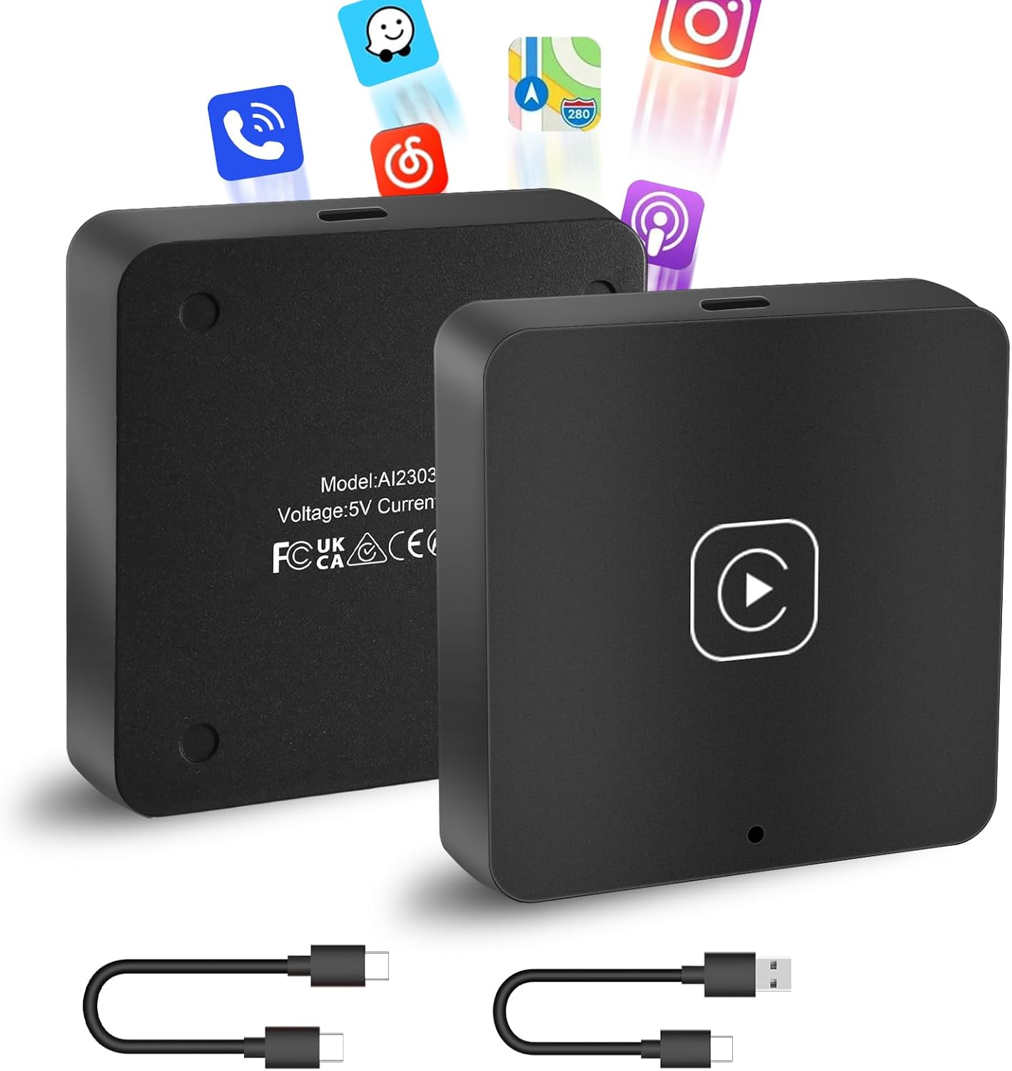 Amazon.com: Podofo Wireless CarPlay Adapter,2024 Upgrade Version Plug ...