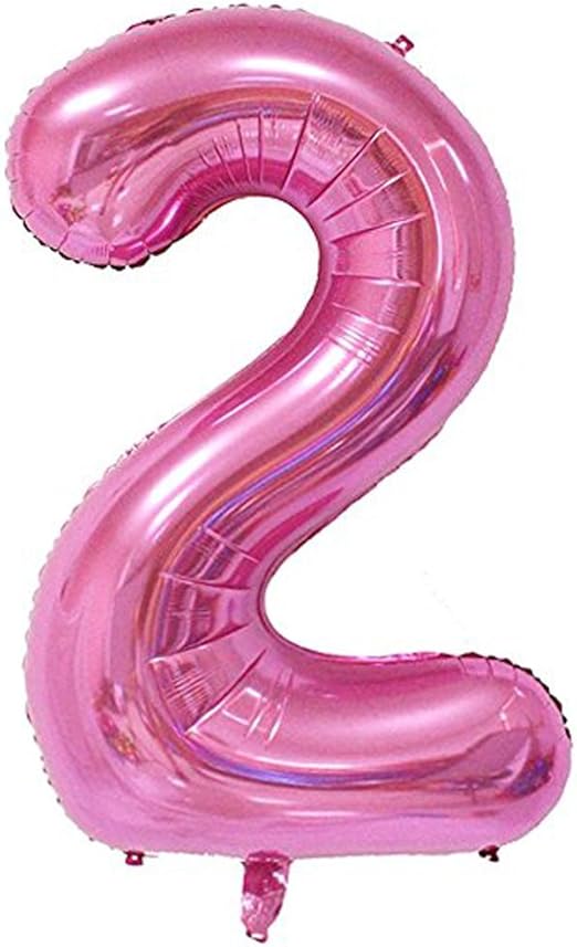 Amazon.com: Tellpet Pink Number 2 Balloon, 40 Inch : Home & Kitchen