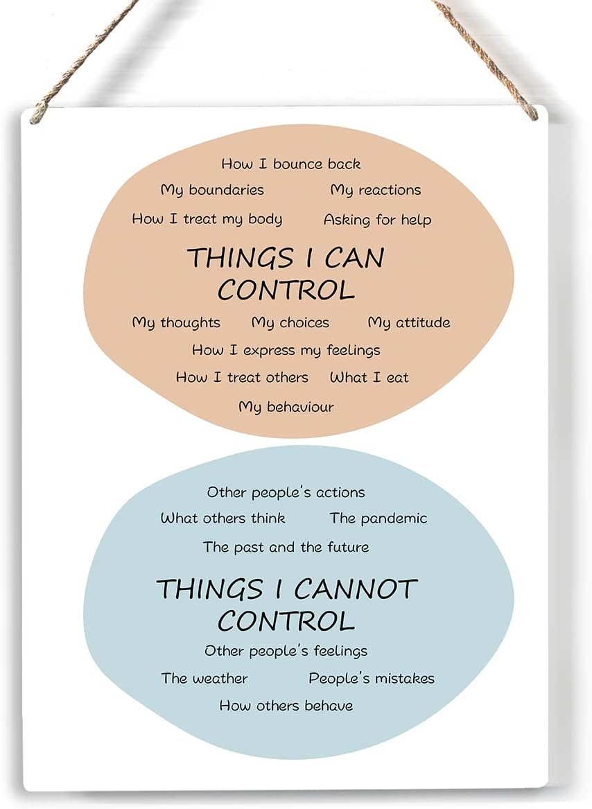 Amazon.com: Things I Can Control Wood Sign Mental Health Wooden Signs ...