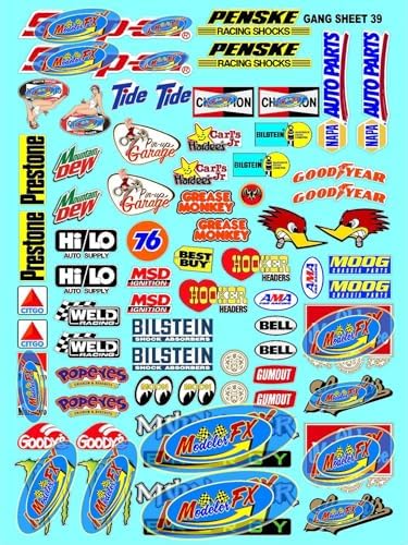 Amazon.com: STP Sticker Gang Sheet 32-1/10 Scale White Vinyl R/C Model ...