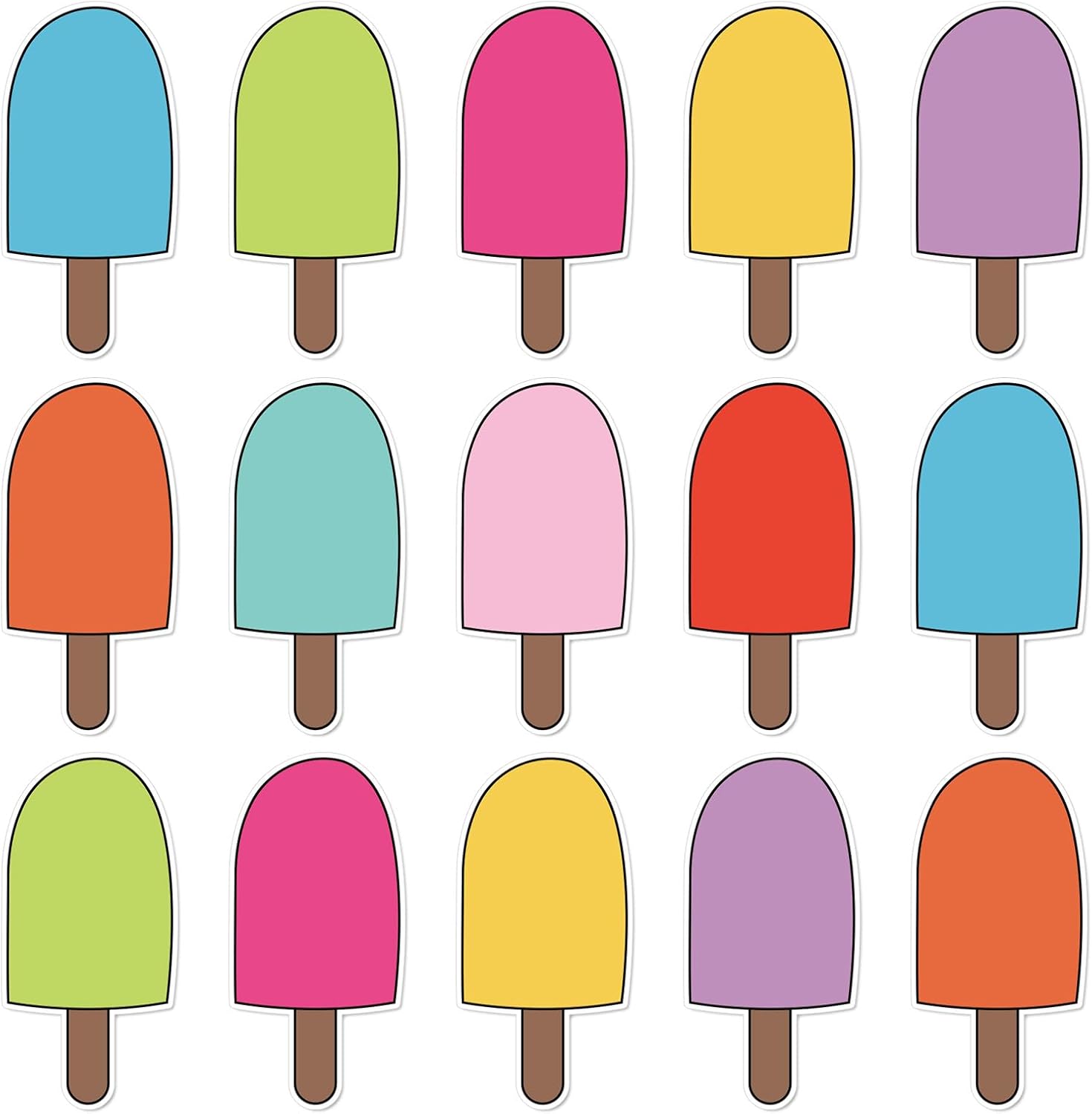 Amazon.com: FYSUIMU 45 Pcs Summer Ice Pop Cutouts Solid Colored ...