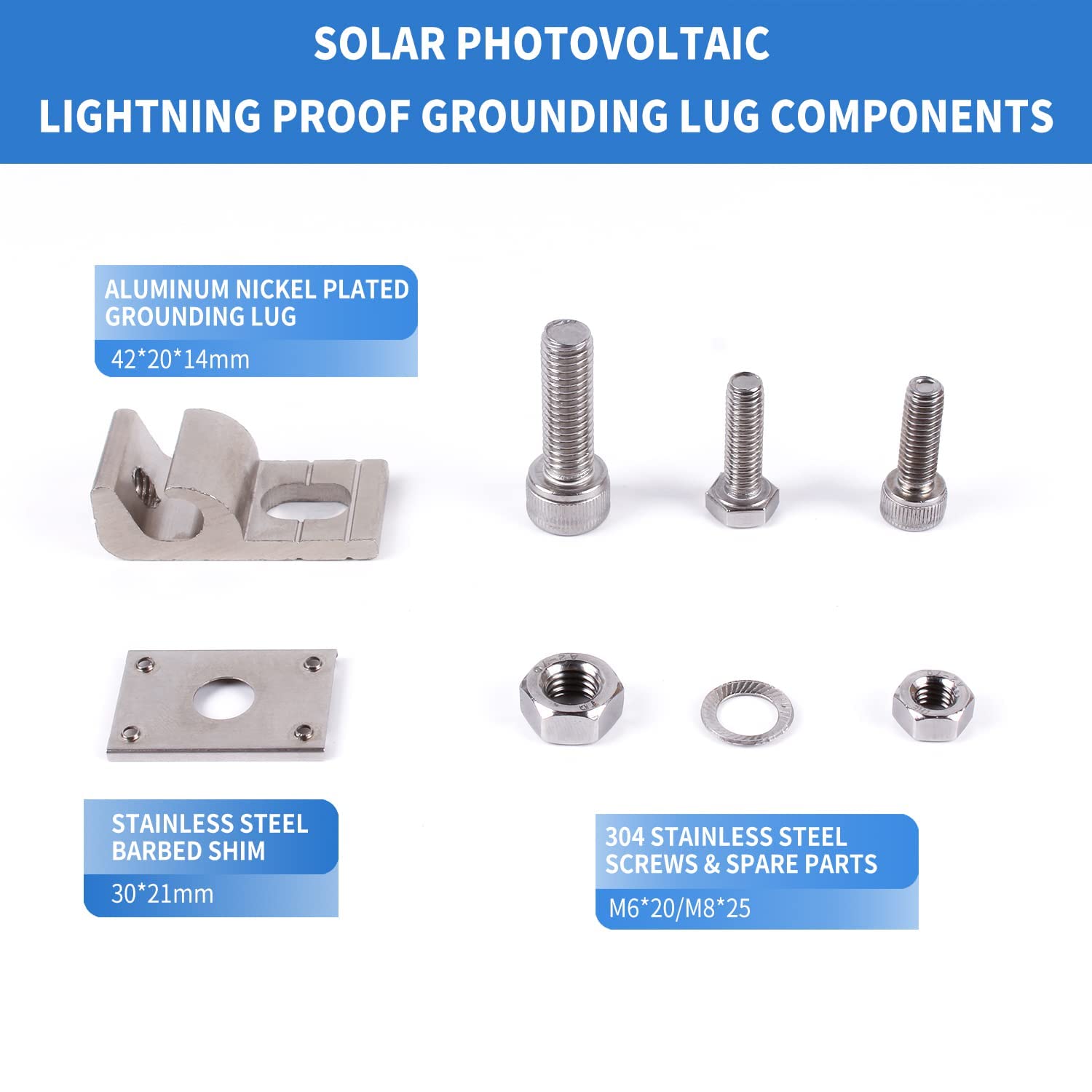Snapklik.com : EVARSOL 8Sets Solar Panel Photovoltaic Bolt-On Coupling ...