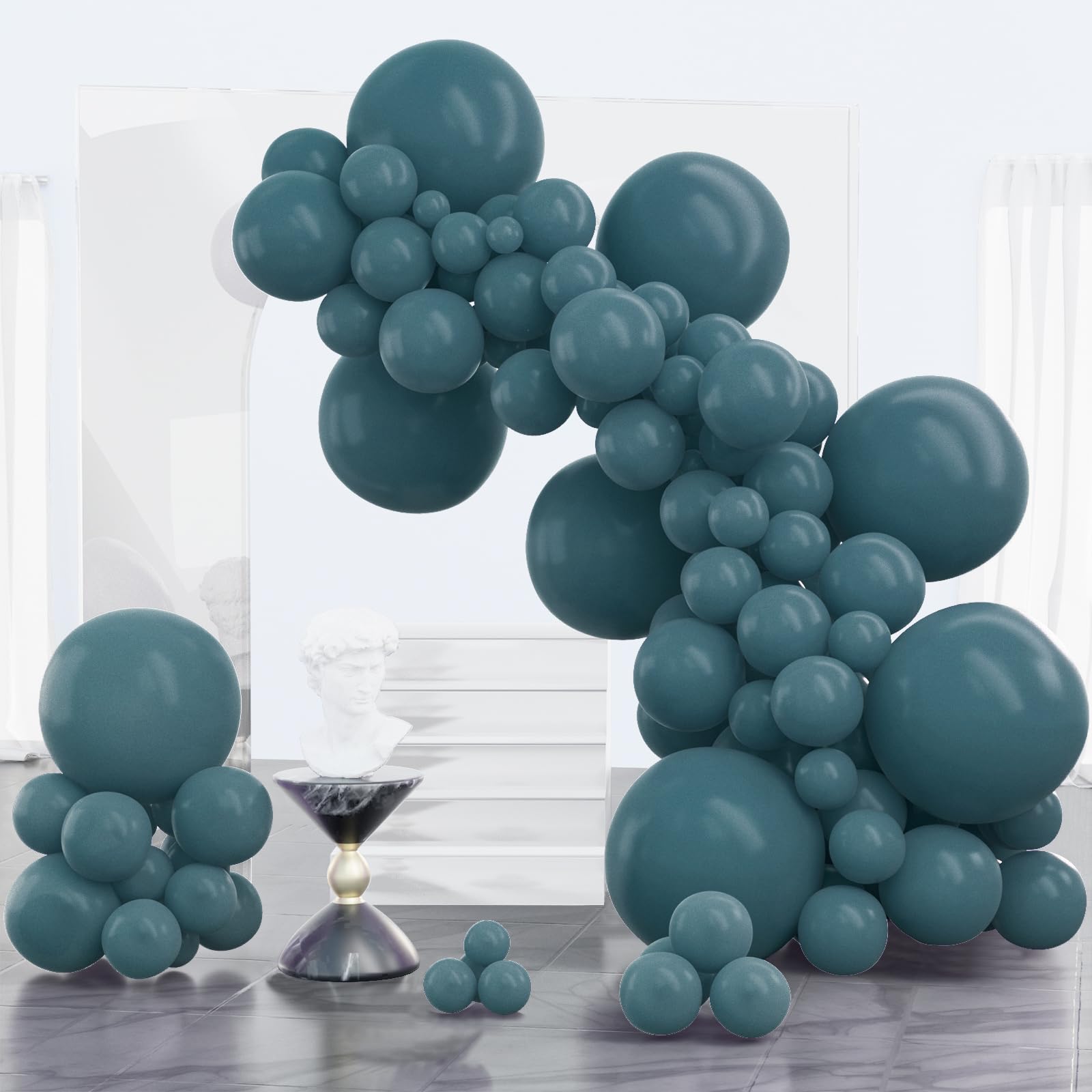 Amazon.com: PartyWoo Petrol Blue Balloons, 100 pcs Boho Blue Balloons ...